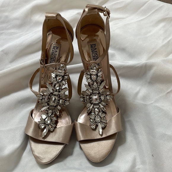 Badgley Mischka | Shoes | Badgley Mischka Jeweled Basile Satin ...